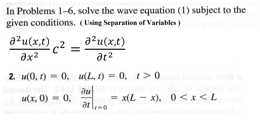 Solved In Problems 1 6 Solve The Wave Equation 1 Subject
