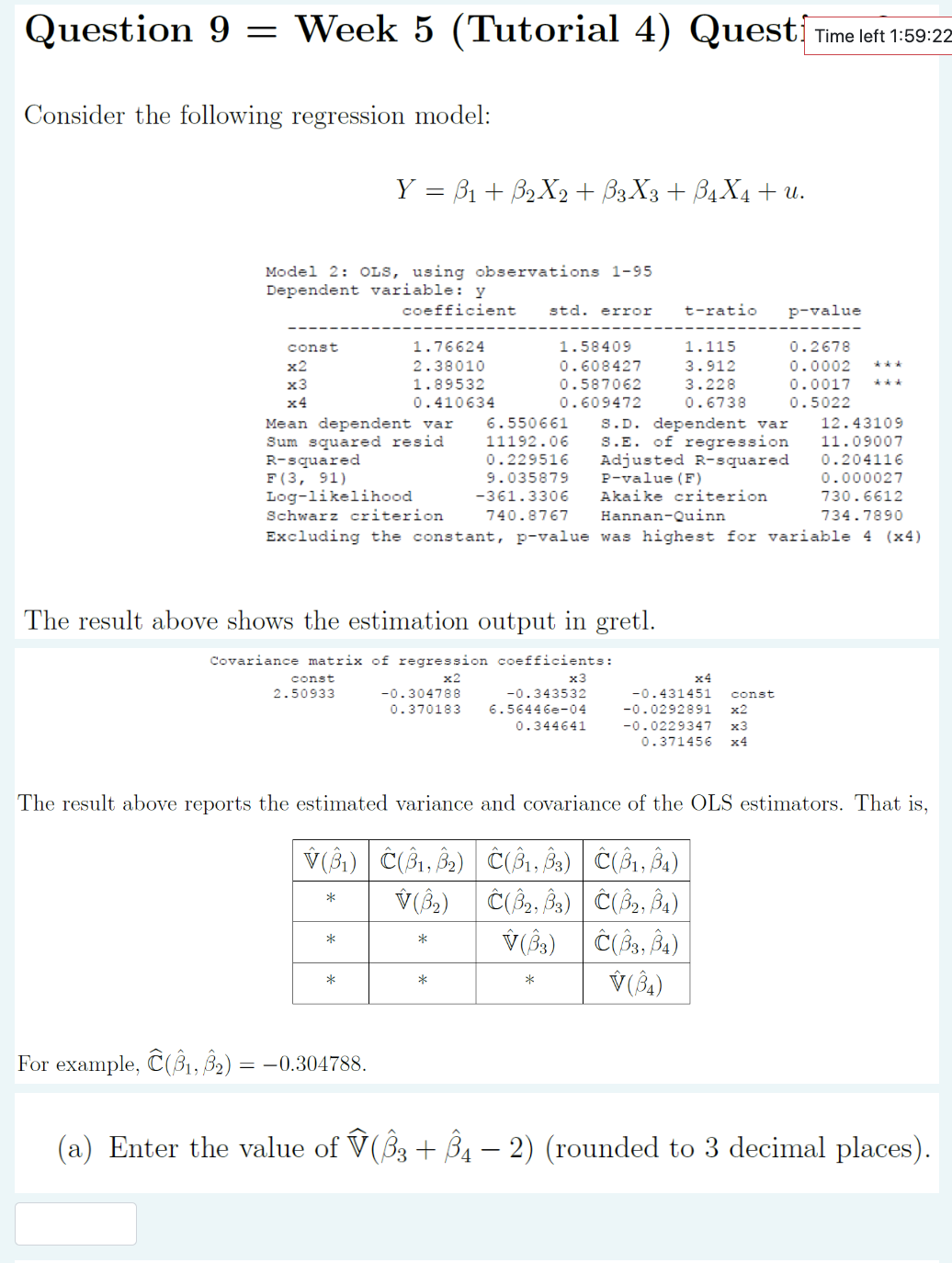 Solved Question 9 week 5 Tutorial 4 quest ∫consider