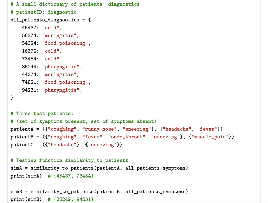 Solved Medical Diagnostics (50 points] Filename: medical | Chegg.com
