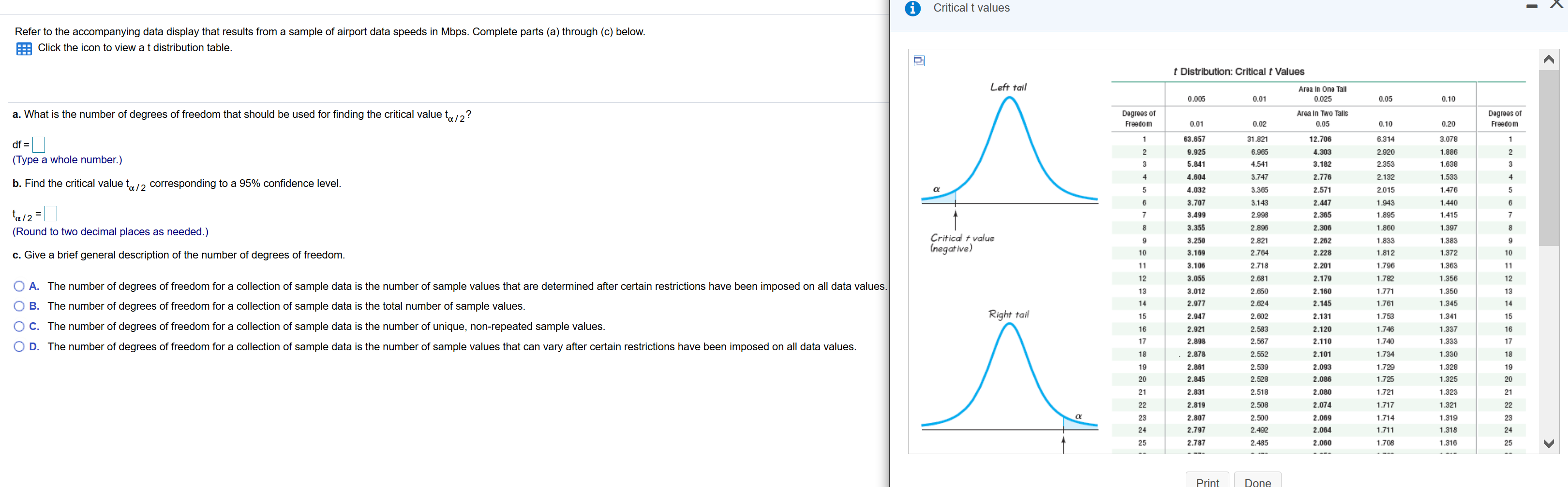 Solved X Critical t values Distribution: Critical t Values | Chegg.com