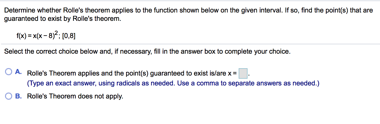 Solved Determine Whether Rolles Theorem Applies To The