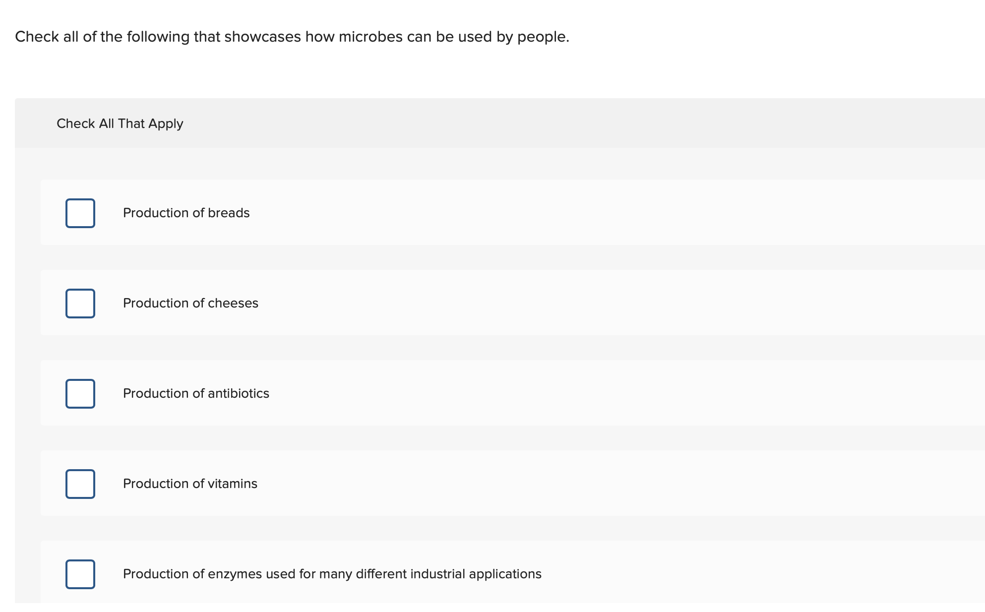 Solved Check all of the following that showcases how | Chegg.com