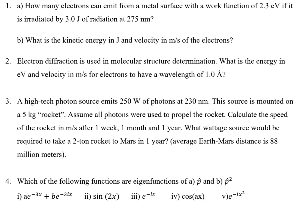 Solved 1. a) How many electrons can emit from a metal | Chegg.com