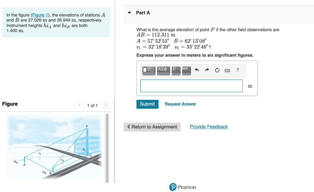 Solved Part A In the figure (Figure 1), the elevations of | Chegg.com