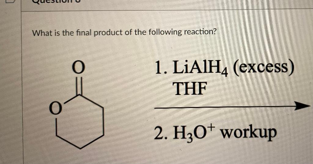 Solved What is the final product of the following reaction? | Chegg.com
