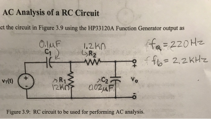 Solved 3.6.1 AC Analysis of a RC Circuit 3.6.1.1 Clearly | Chegg.com