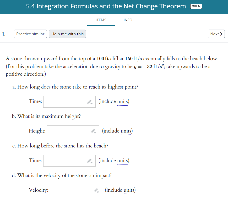 Solved 5.4 Integration Formulas and the Net Change Theorem | Chegg.com
