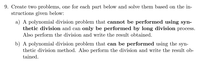 Solved Create Two Problems One For Each Part Below And 6560