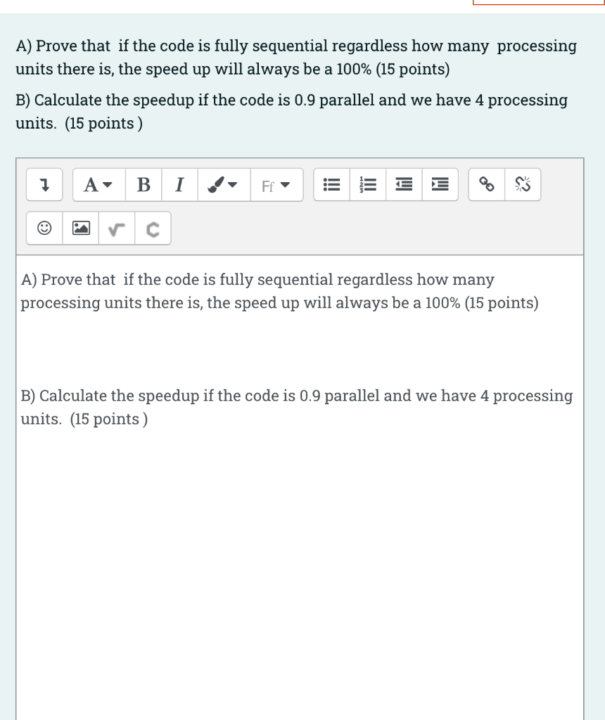 Solved A) Prove that if the code is fully sequential | Chegg.com
