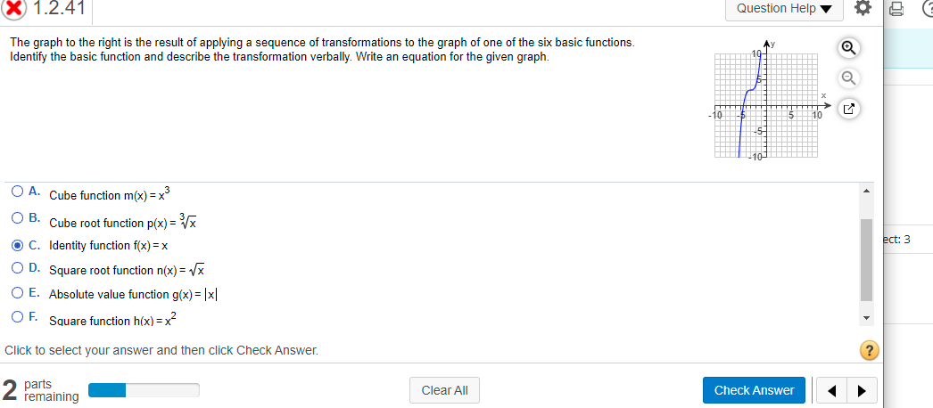 Solved X 1.2.43 Question Help The graph of the function g is | Chegg.com