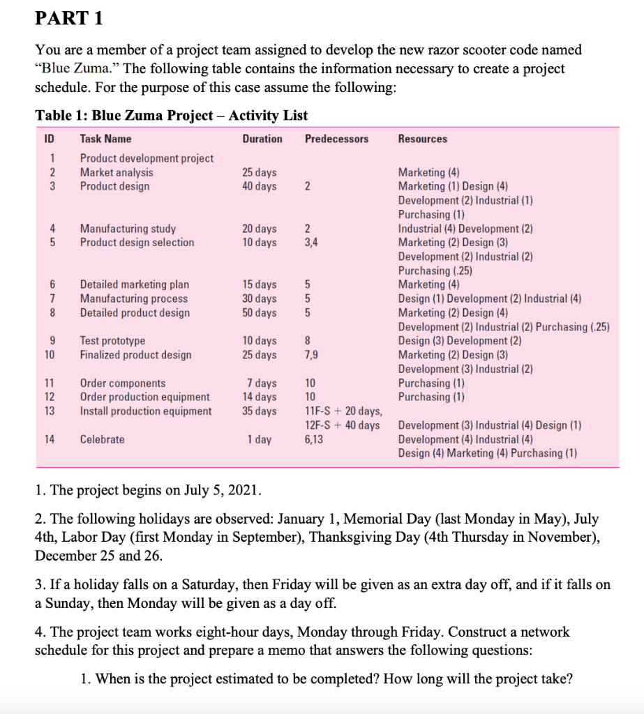 Solved You are a member of a project team assigned to | Chegg.com