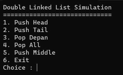Solved Double Linked List Simulation 1. Push Head 2. Push | Chegg.com