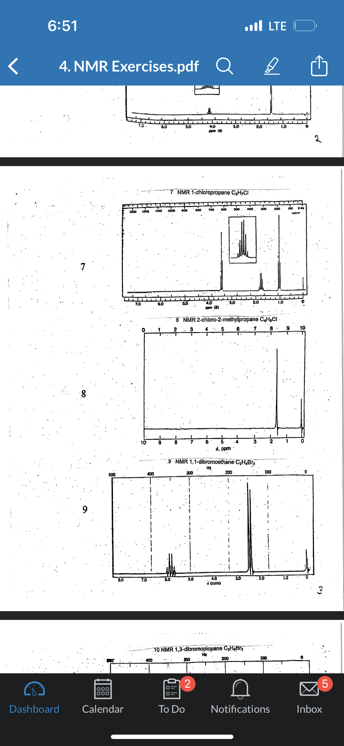 6:51 . all LTE 4. NMR Exercises.pdf 11 3 4τ 9 10LHεJ | Chegg.com