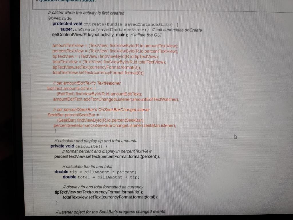 Solved Consider the following Java code for a Tip Calculator | Chegg.com