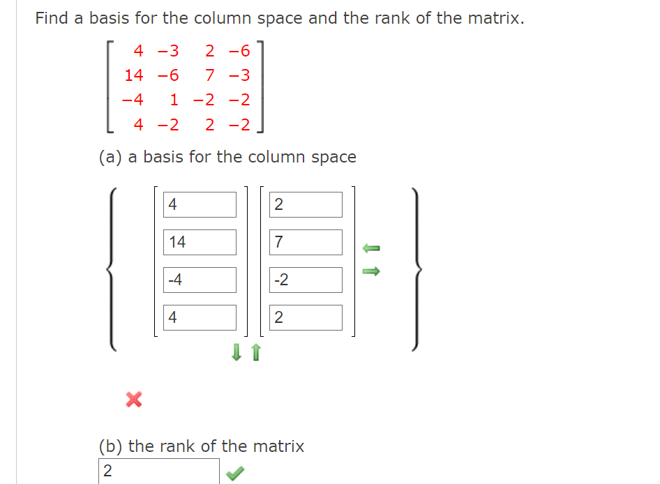 Solved Find a basis for the column space and the rank of the | Chegg.com