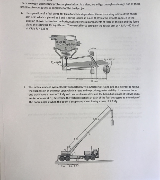 Solved There are eight engineering problems given below. As | Chegg.com