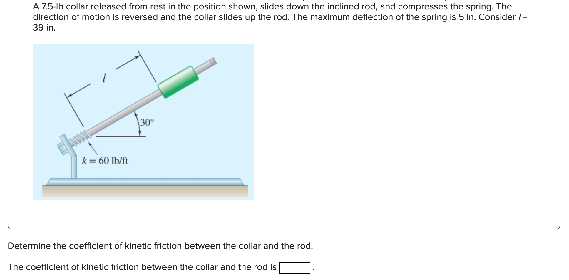Solved A 7.5-lb collar released from rest in the position | Chegg.com