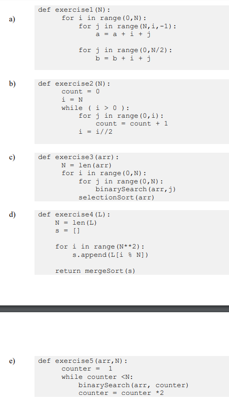 Solved b) [15 points] Give the worst case Big-O runtime of | Chegg.com
