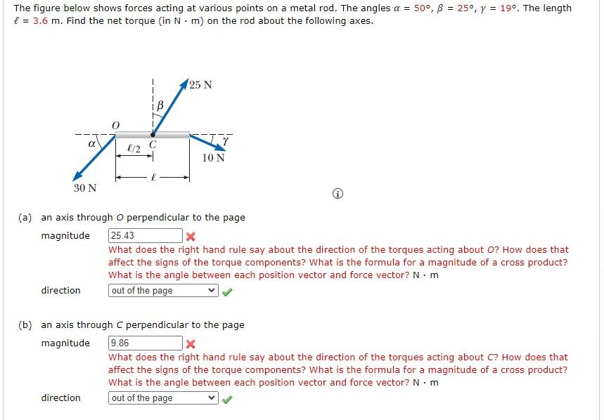 Solved The figure below shows forces acting at various | Chegg.com