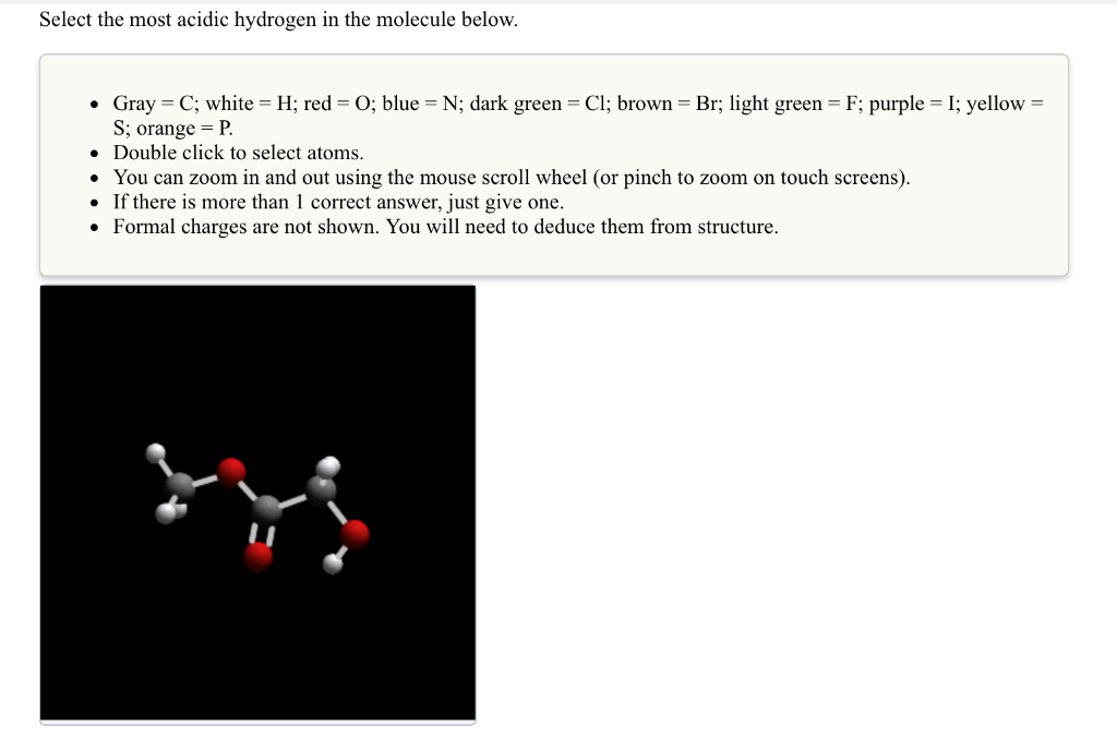 Solved Select the most acidic hydrogen in the molecule | Chegg.com