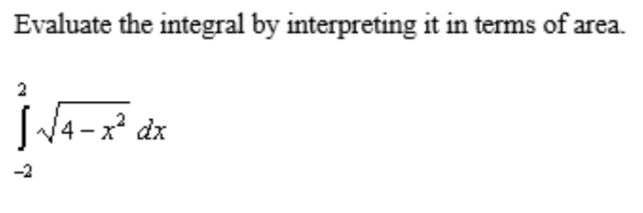 Solved Evaluate the integral by interpreting it in terms of | Chegg.com