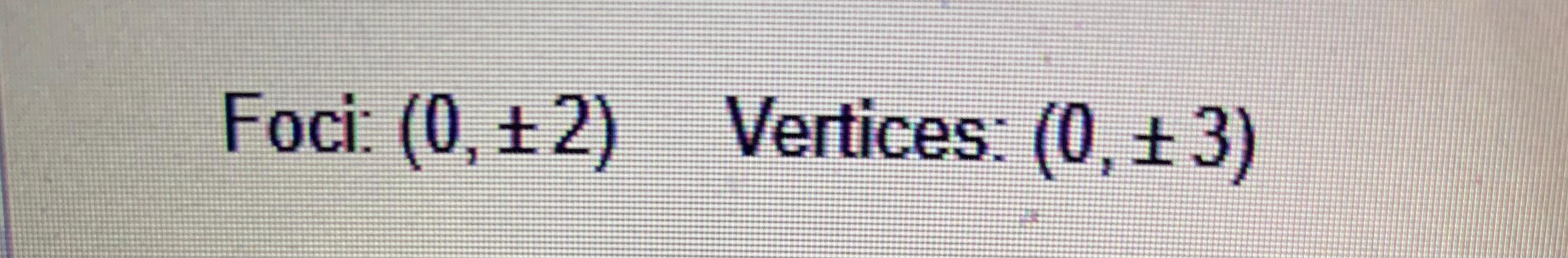 Solved Information about the foci and vertices of an ellipse | Chegg.com