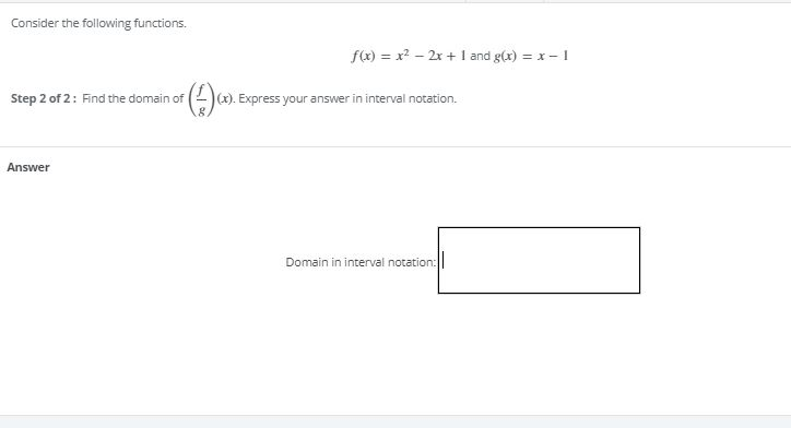 Solved Consider the following functions. f(x) = x2 - 2x + 1 | Chegg.com