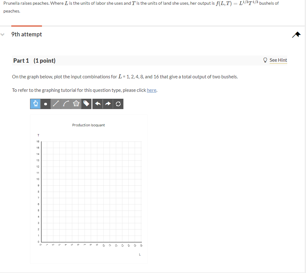 Solved Prunella raises peaches. Where L is the units of | Chegg.com