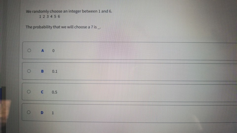 Solved We randomly choose an integer between 1 and 6 123456 | Chegg.com