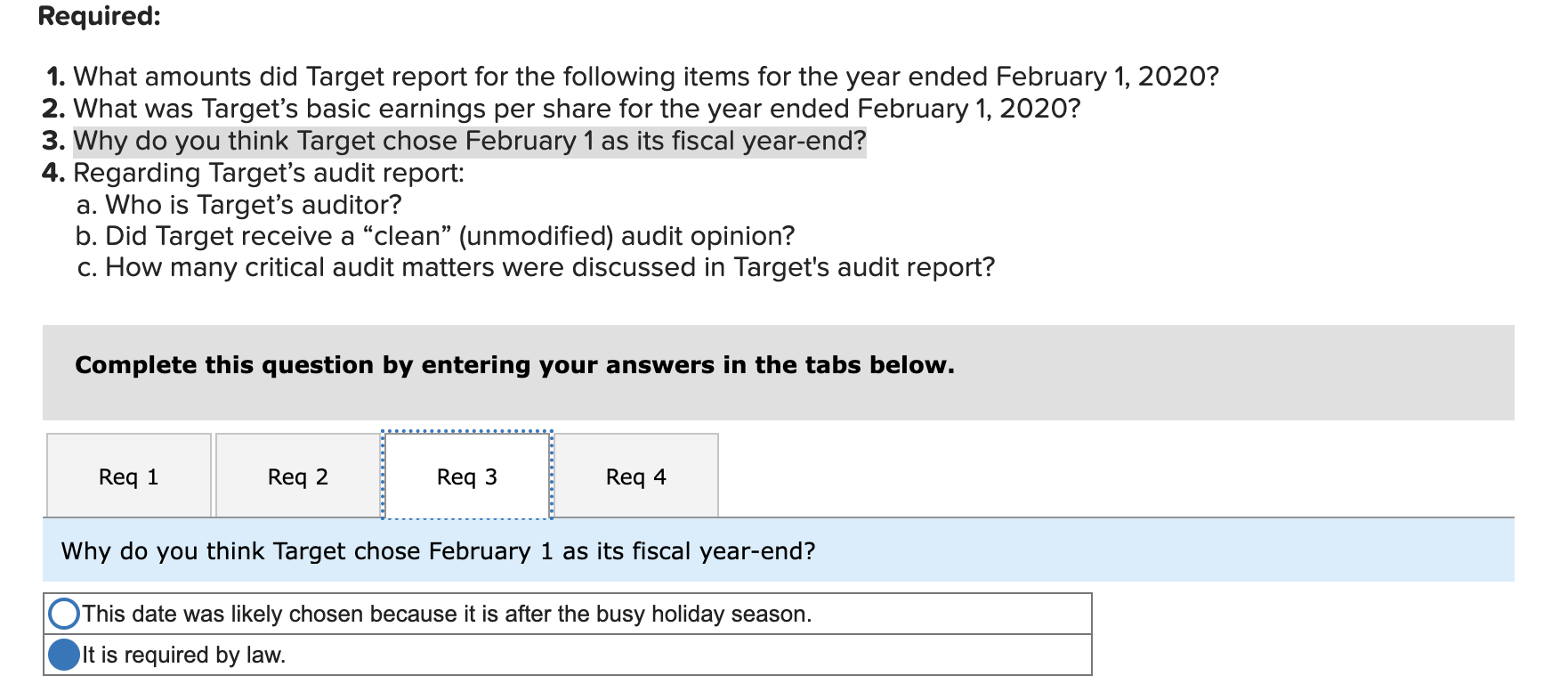 1. What amounts did Target report for the following | Chegg.com