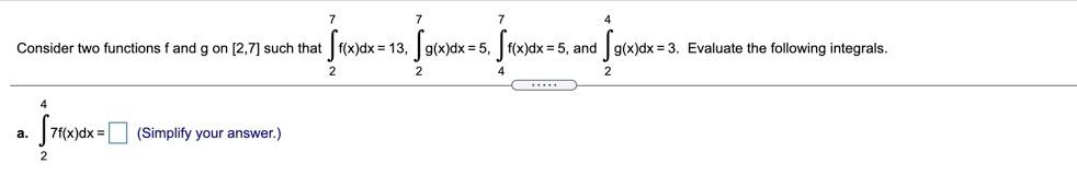 Solved Consider two functions f and g on (2,7) such that | Chegg.com