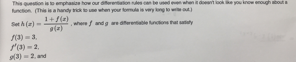 Solved This question is to emphasize how our differentiation | Chegg.com