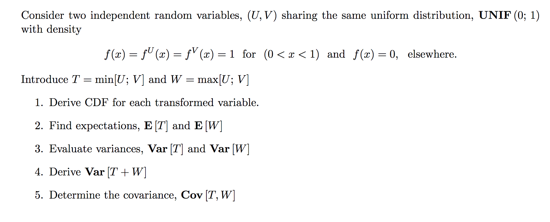 Solved Consider two independent random variables, (U,V) | Chegg.com