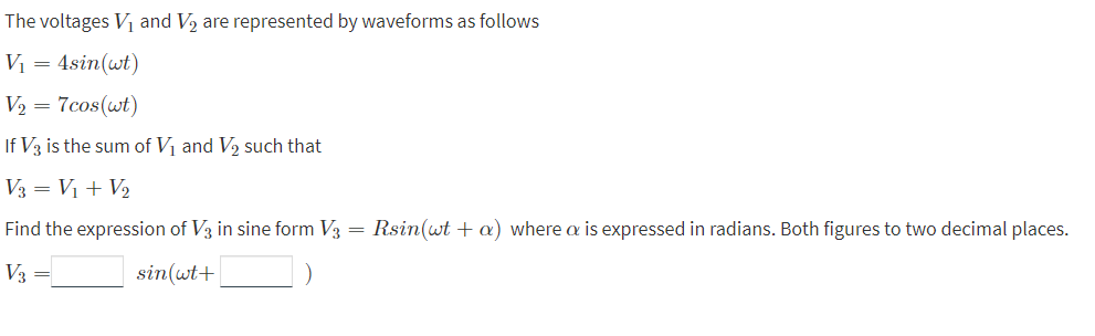 Solved The voltages V and V2 are represented by waveforms as | Chegg.com