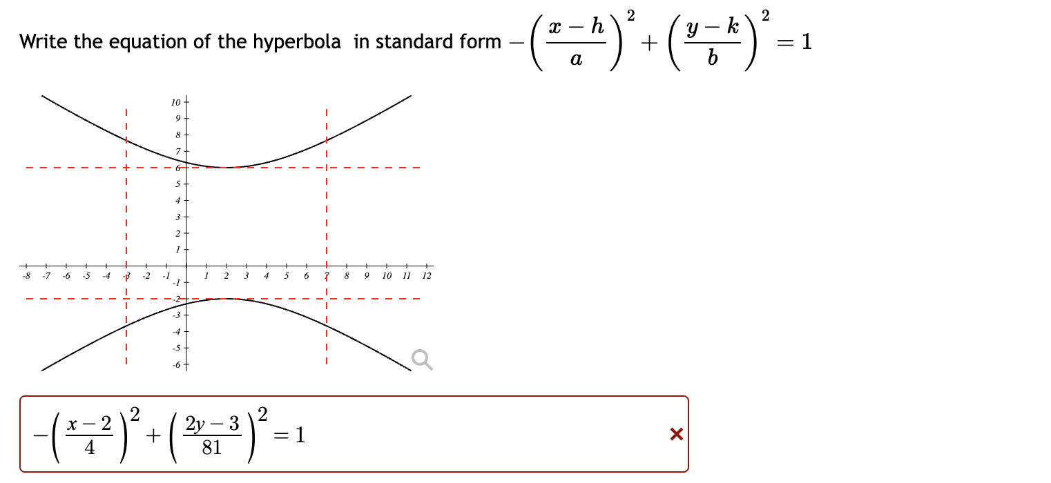 Solved Write the equation of the hyperbola in standard form | Chegg.com