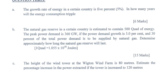 Solved A The Growth Rate Of Energy In A Certain Country Is