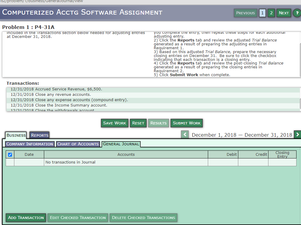 COMPUTERIZEd ACCTG SOFTWARE Assignment ¿omputerized | Chegg.com