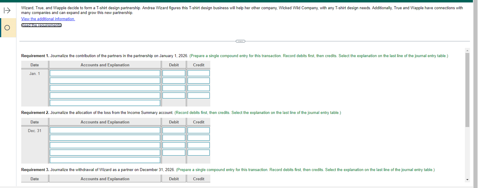 Solved Information Each of the three partners contributes | Chegg.com
