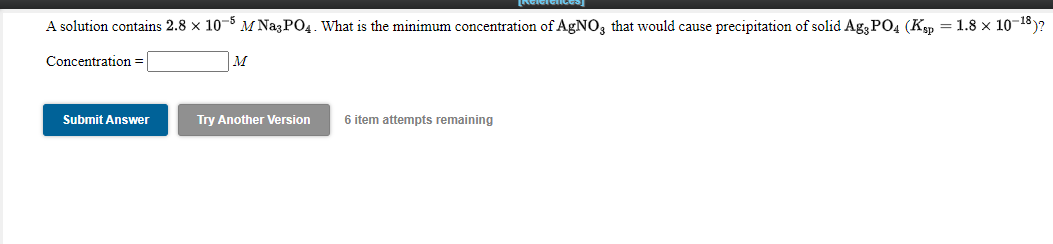 Solved A solution contains 2.8x10^-5 M Na3PO4. What is the | Chegg.com