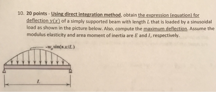 Solved Using direct integration method, obtain the | Chegg.com