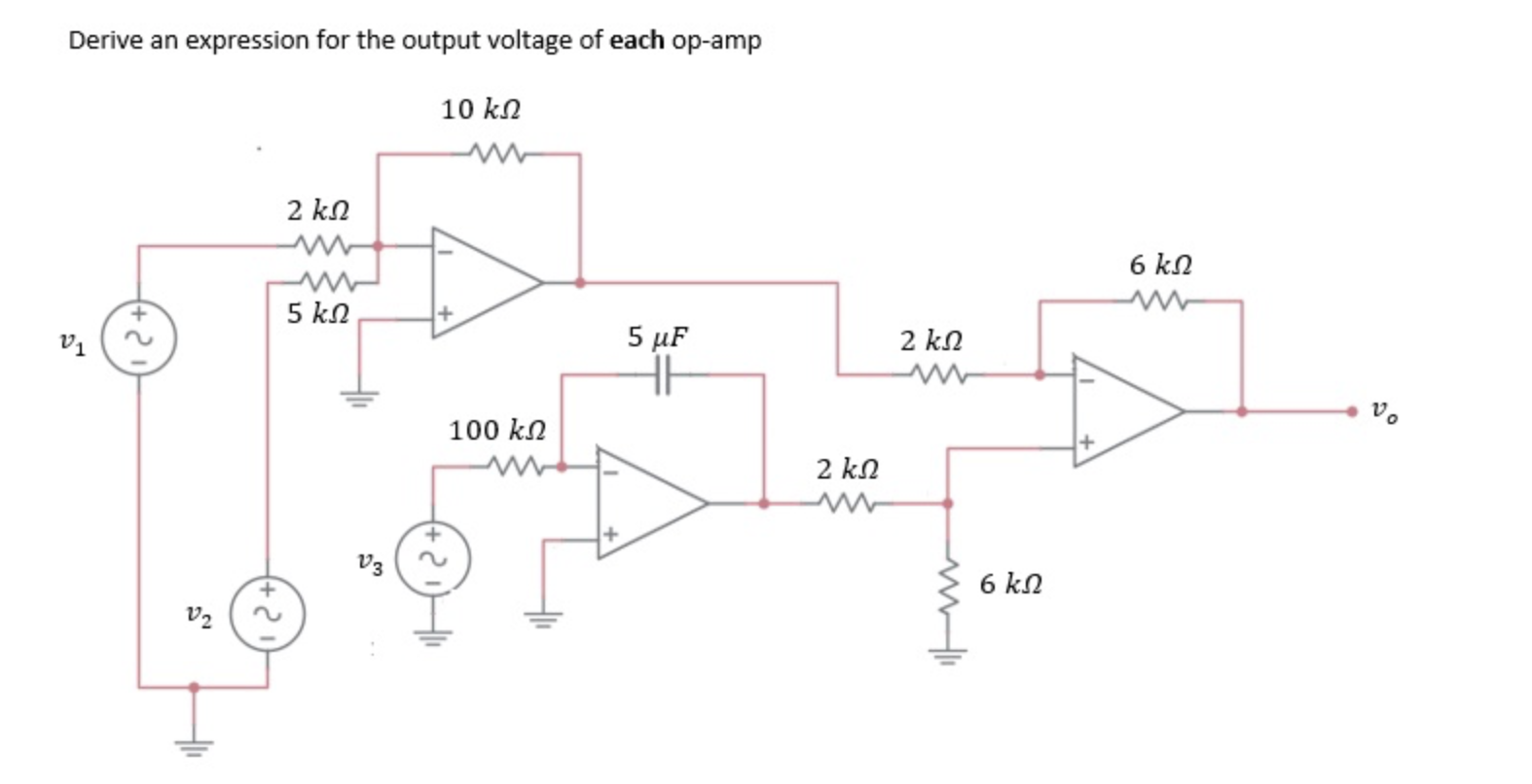 Solved Derive an expression for the output voltage of each | Chegg.com