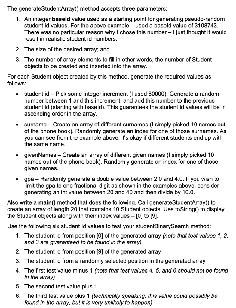 Solved Searching Student Records The file Student.java is | Chegg.com