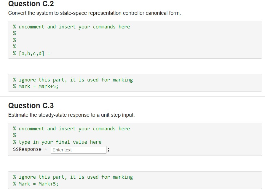 Solved Question C.1 Write the transfer function of the | Chegg.com