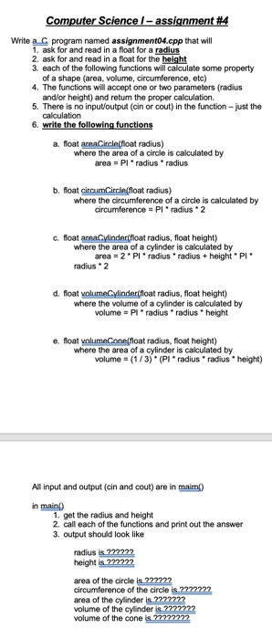 Solved Write a C program named assignment04.cpp that will 1. | Chegg.com