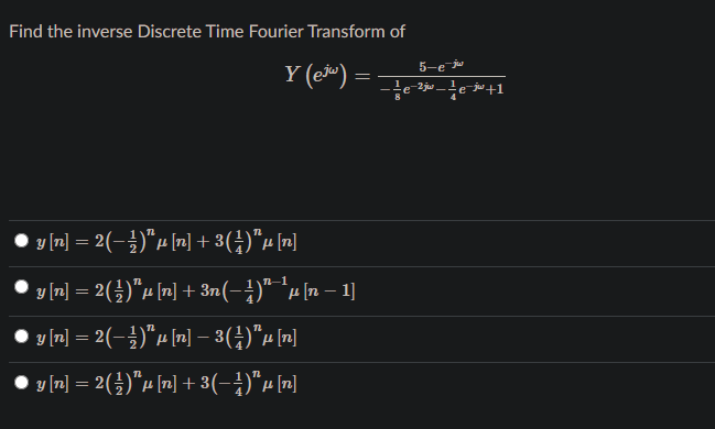 Solved Find the inverse Discrete Time Fourier Transform of | Chegg.com