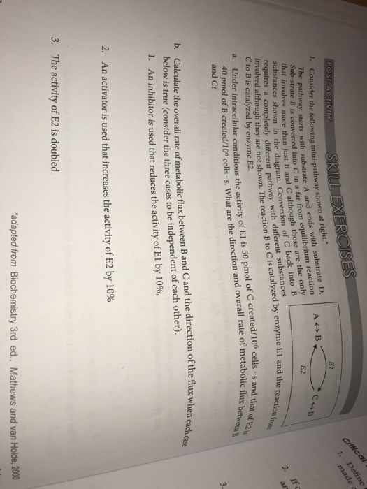 1. Consider the following mini-pathway shown at rig | Chegg.com