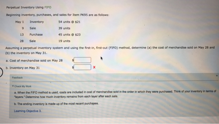 Solved Perpetual Inventory Using FIFO Beginning Inventory, | Chegg.com