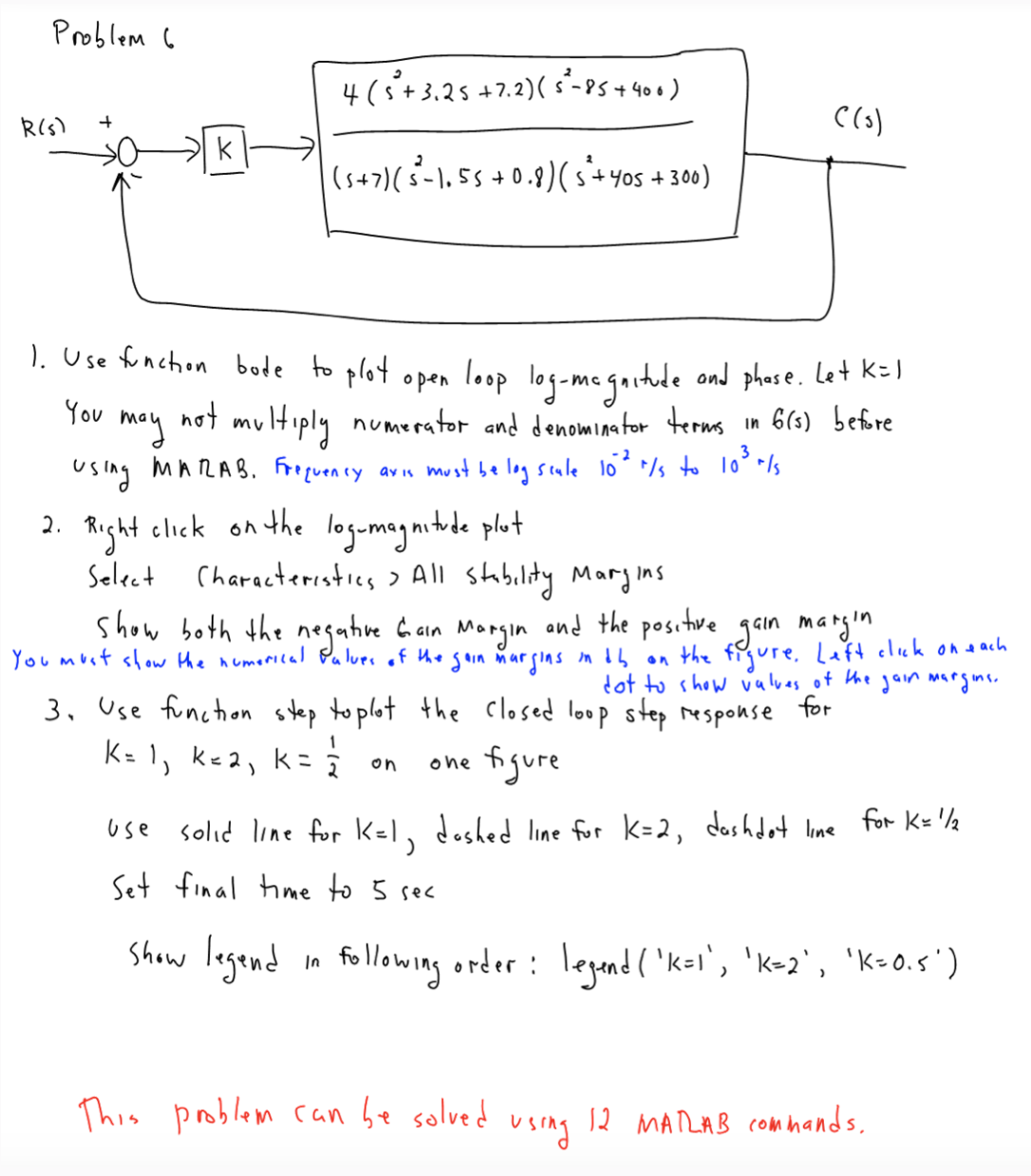 Solved Usefunction bode to plot open loop log-magnitude and | Chegg.com