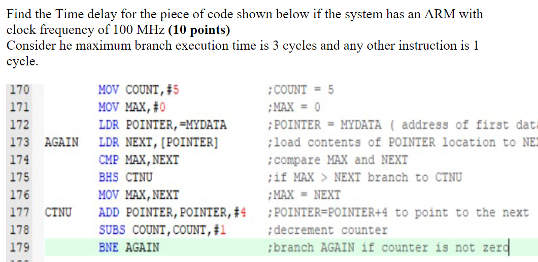 Solved Find the Time delay for the piece of code shown below | Chegg.com