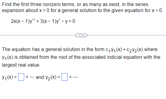 Solved Find the first three nonzero terms, or as many as | Chegg.com